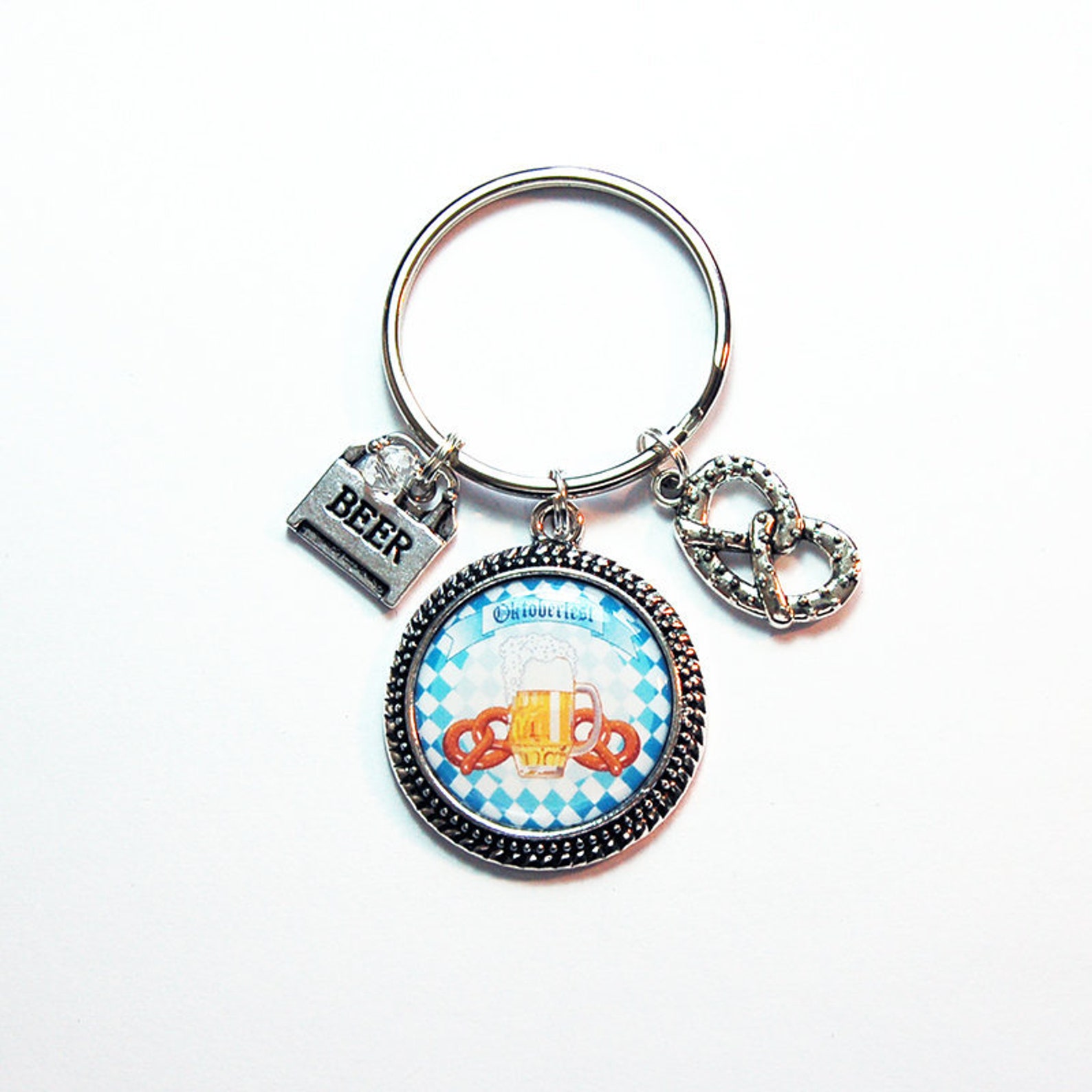 Beer and Pretzel Keychain Oktoberfest Octoberfest Keyring - Etsy
