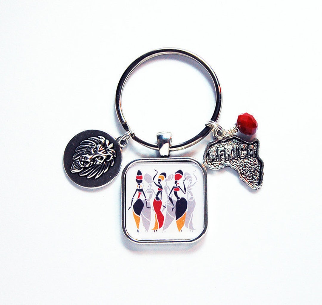 African Women Keychain Kwanzaa Gift African Design Keychain - Etsy
