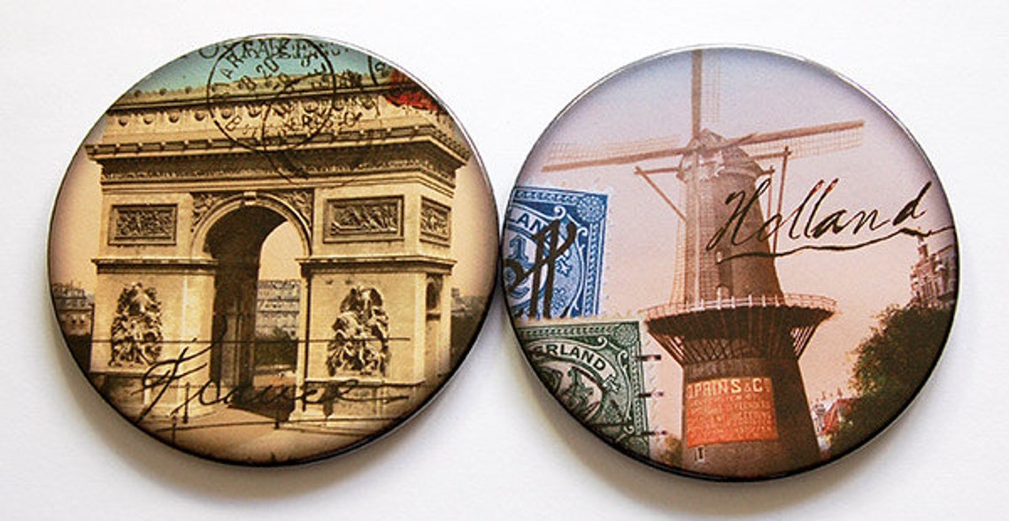 Travel Coasters Set of Coasters Hostess Gift Coasters - Etsy