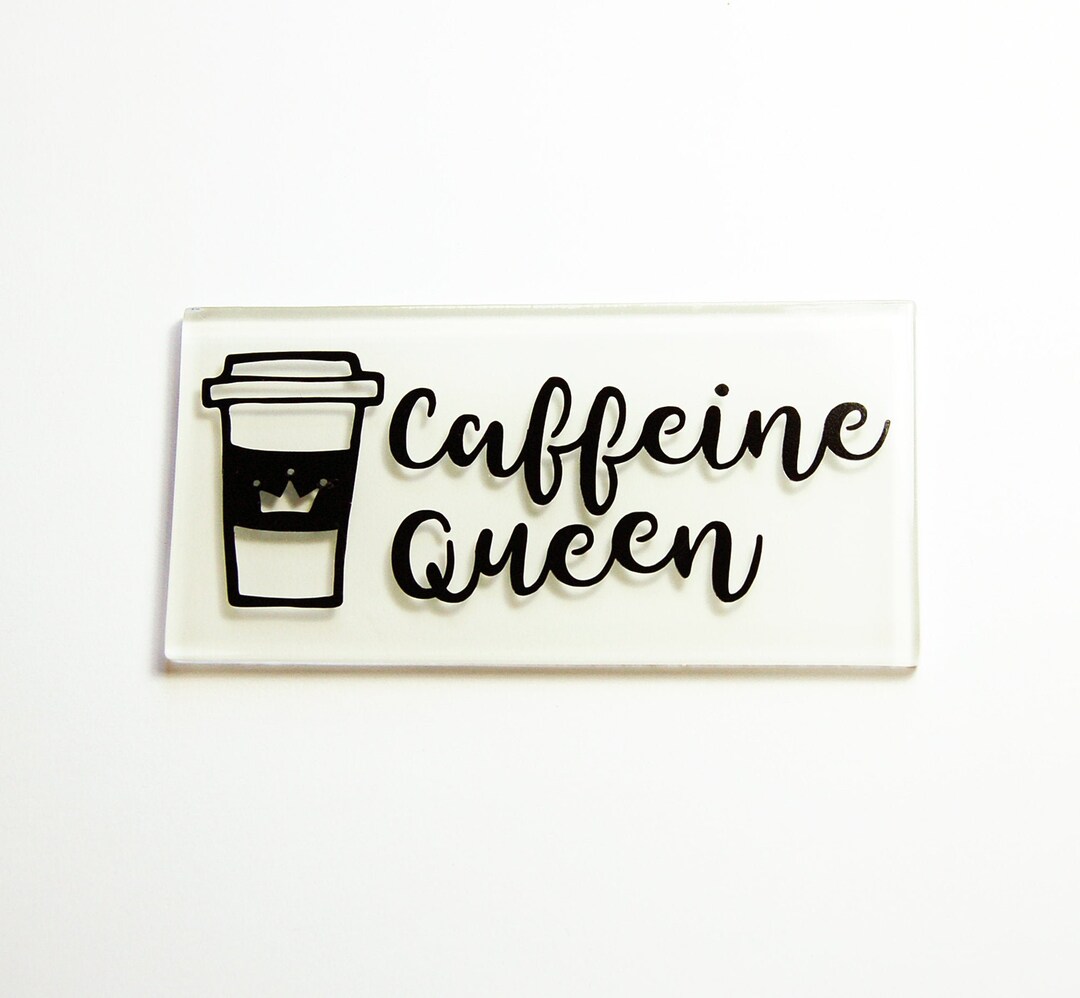 Caffeine Queen Coffee Magnet Glass Fridge Magnets Loves - Etsy
