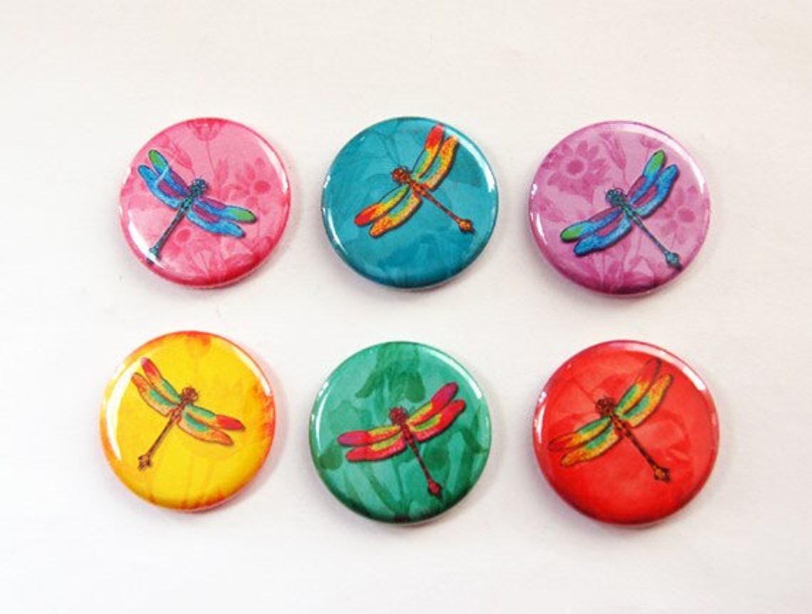 Dragonfly Magnets Nature Magnets Button Magnets Dragonfly - Etsy