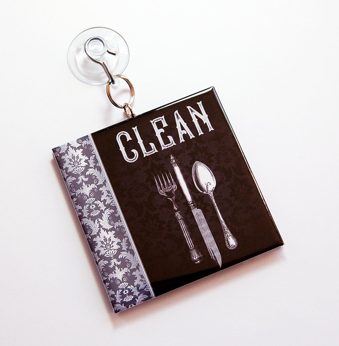 Dishwasher Sign, Sign With Suction Cup, Clean Dishes, Dirty Dishes ...