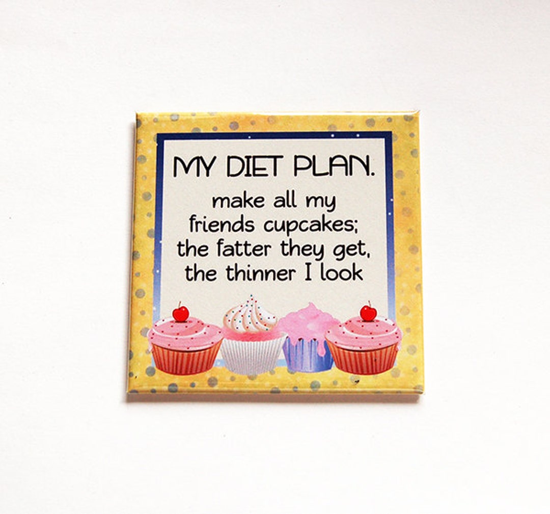 Diet Plan Magnet, Funny Dieting Magnet, Dieting, Diets, Kitchen Magnet ...