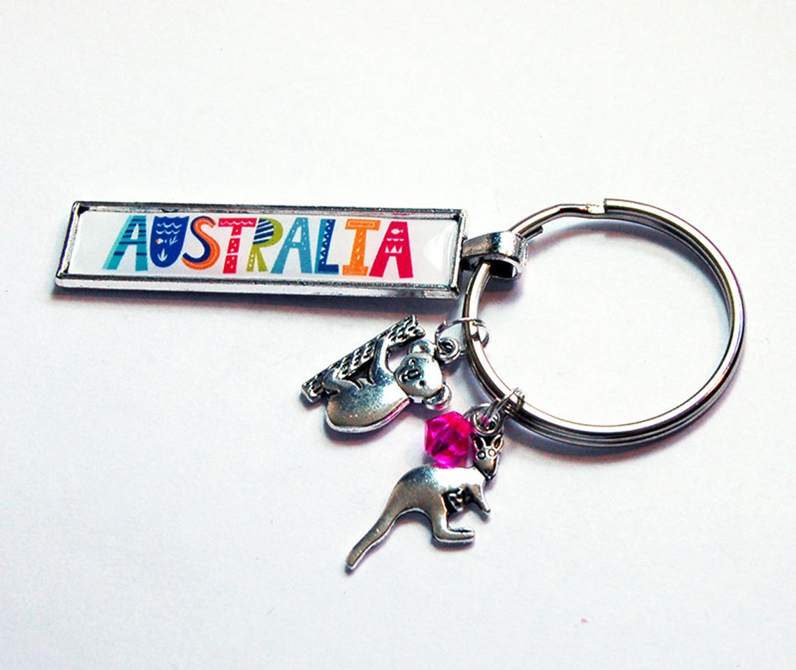 Australia Keyring Keychain With Charms Loves Australia - Etsy
