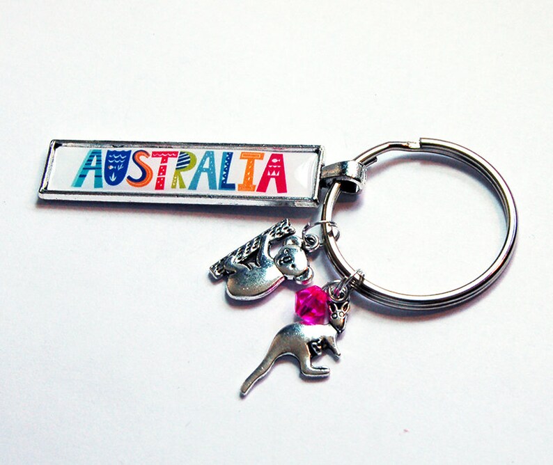 Australia Keyring Keychain With Charms Loves Australia - Etsy