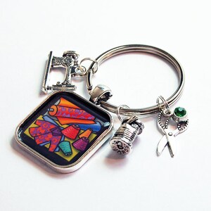 Sewing Keyring With Charms, Gift for Sewer, Quilting Keyring, Loves to ...