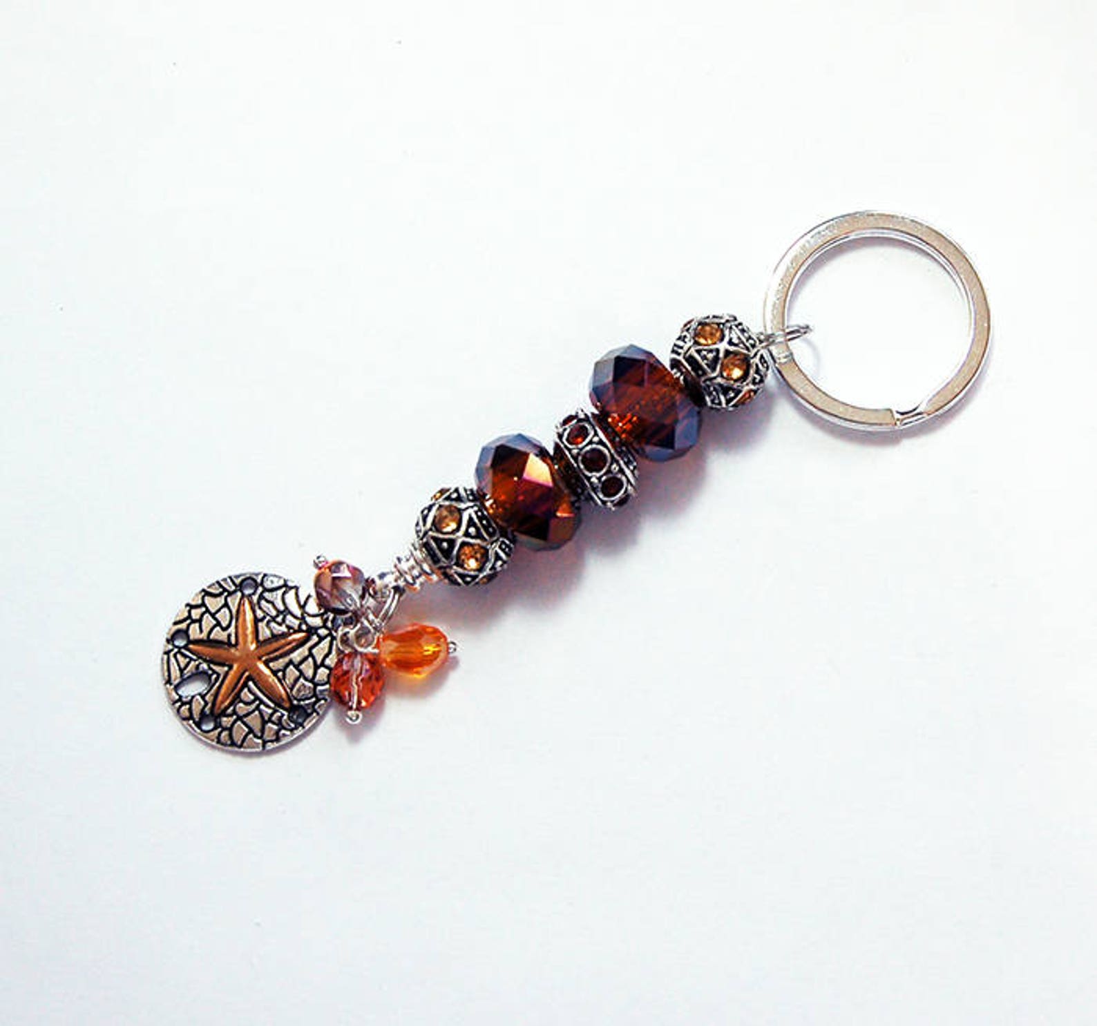 Golded Brown Keychain Starfish Keyring Stocking Stuffer - Etsy Canada