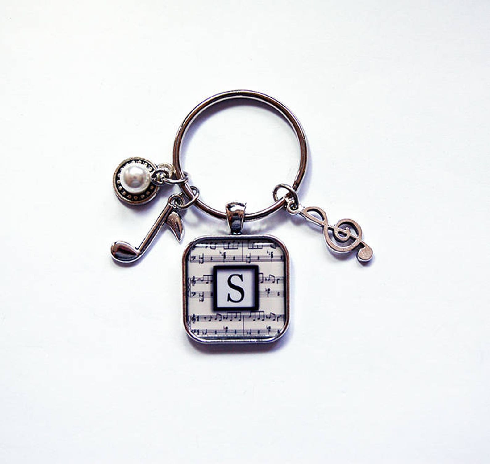 Music Key Ring Monogram Keychain Music Lover Personalized - Etsy Canada
