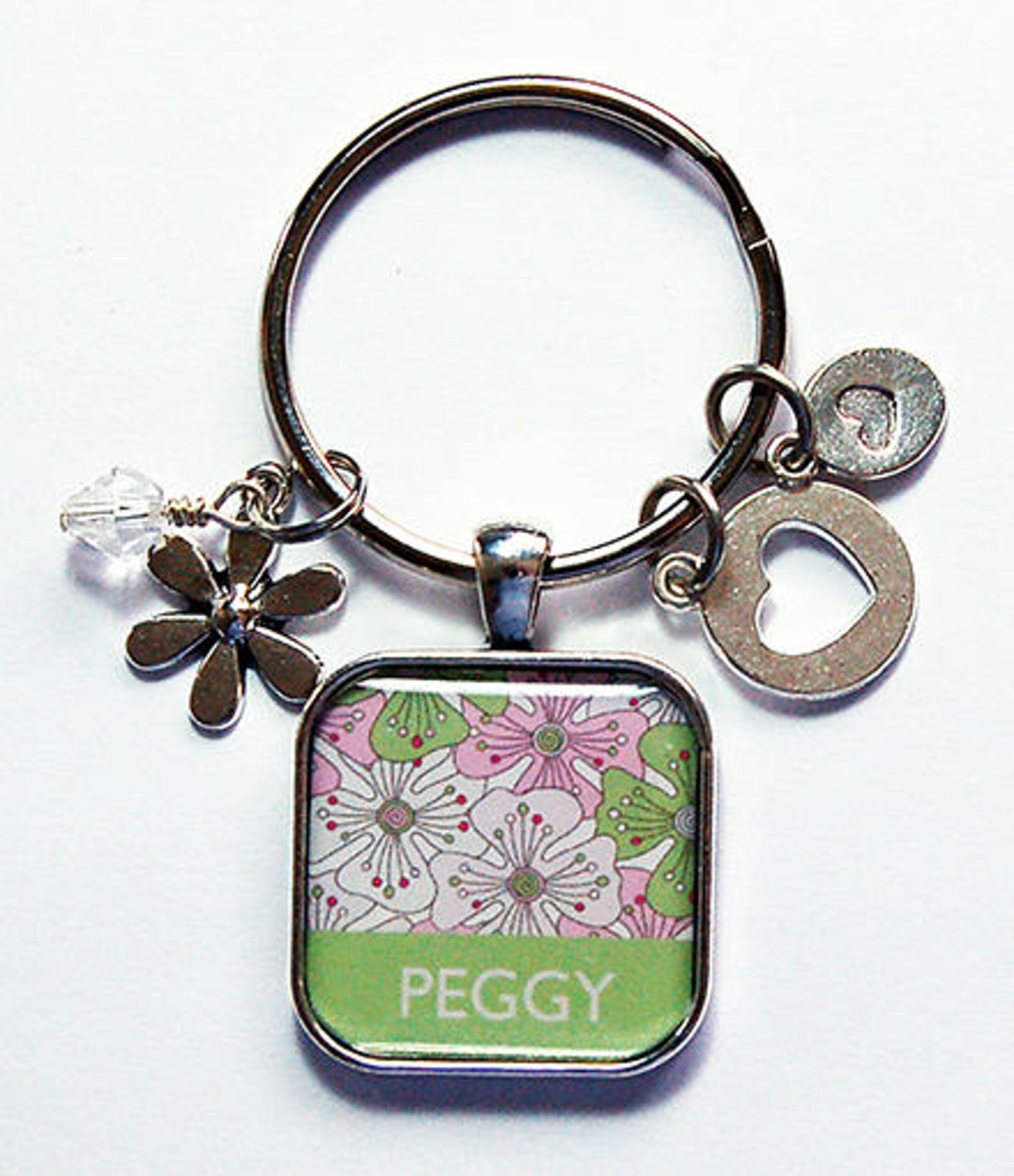 Keychain With Name Flower Keychain Personalized Keychain - Etsy Canada