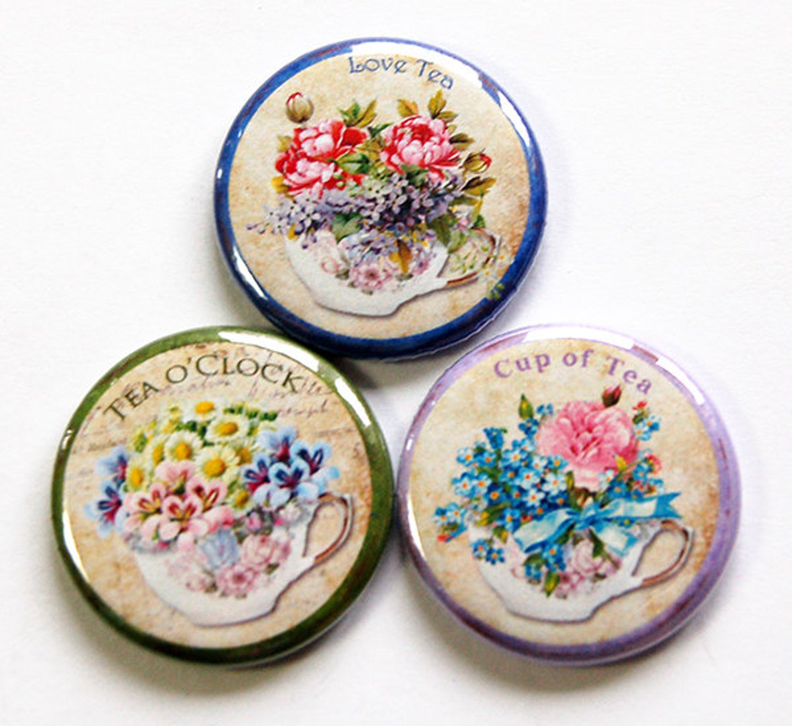 Flower Magnets Floral Magnets Floral Magnets Button - Etsy