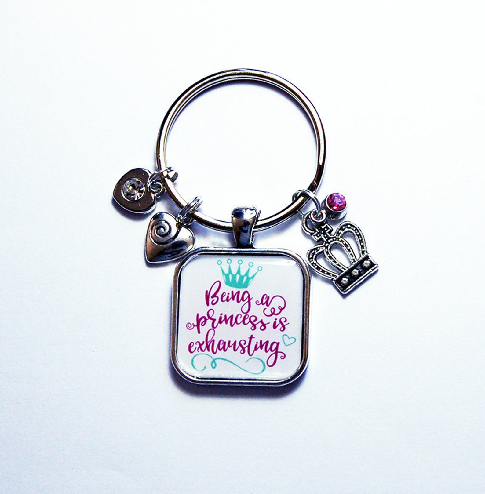 Princess Keyring Keychain With Charms Being a Princess is - Etsy