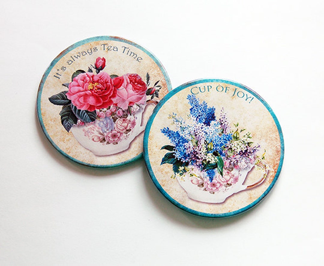 Tea Cup Coaster, Tea Coasters, Coasters, Hostess Gift, Drink Coasters ...