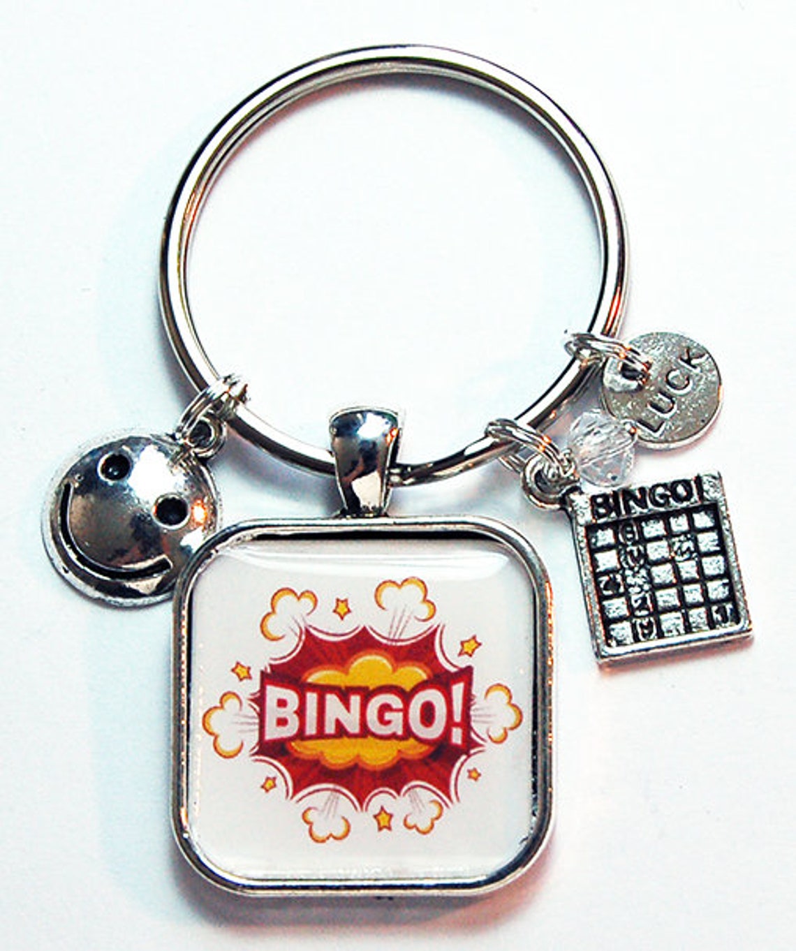 Bingo Keyring With Charms Bingo Keychain Cute Keyring for - Etsy