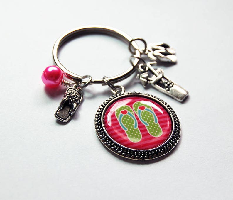 Flip Flop Keychain Summer pretty keychain stocking stuffer | Etsy