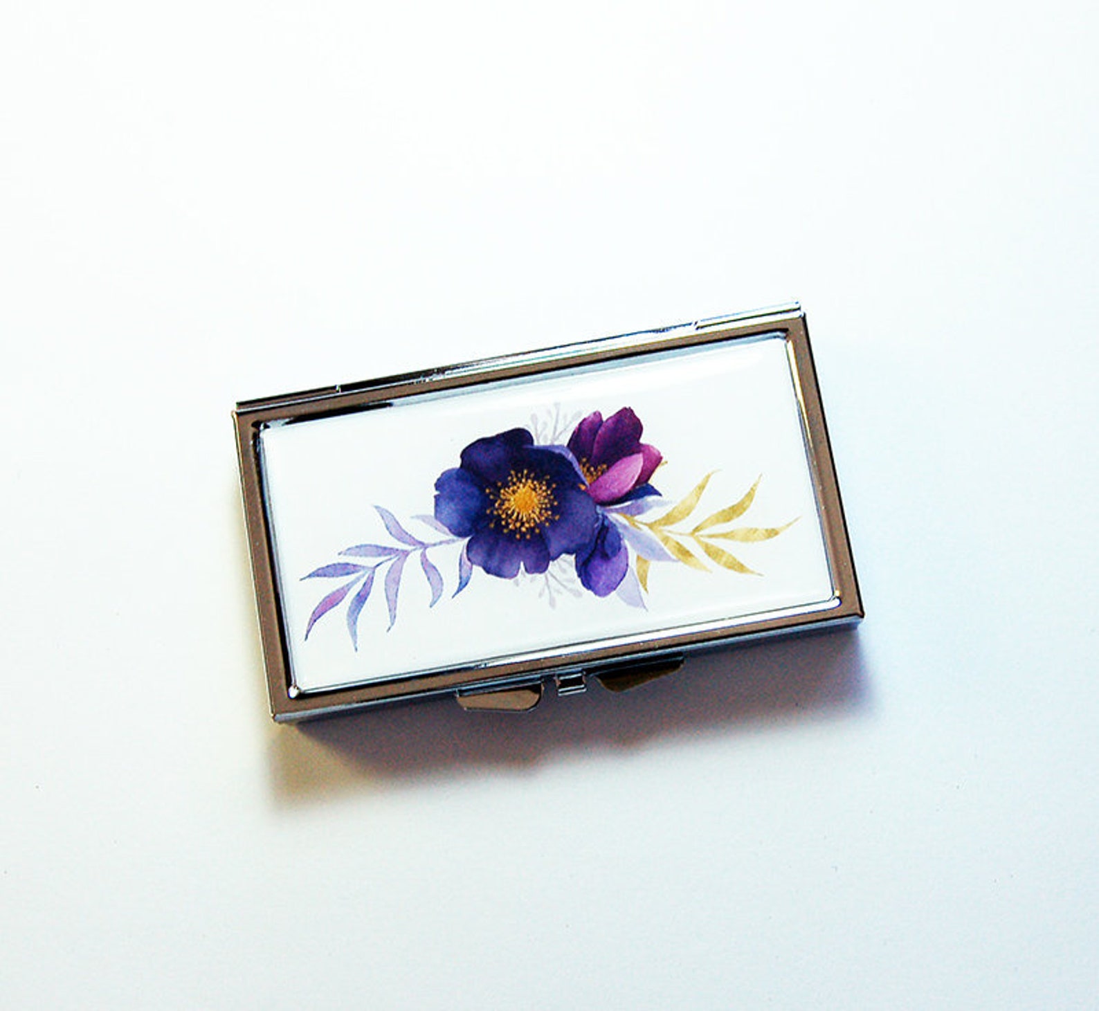Pretty Floral 7 Day Pill Box in Shades of Purple Pill Case - Etsy