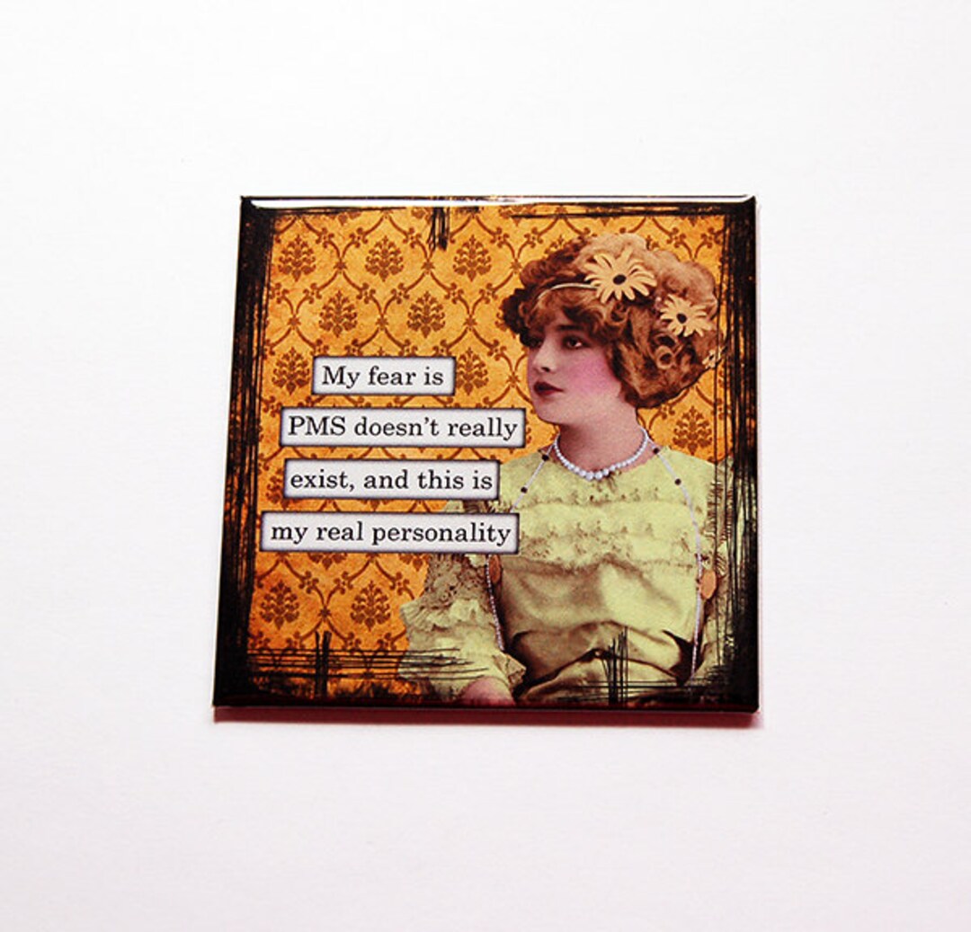PMS Magnet, Funny Magnet, Humor, Fridge Magnet, Retro Design, Kitchen ...