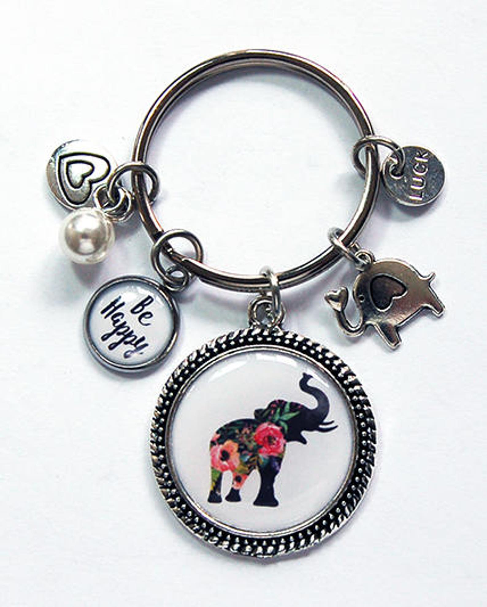 Elephant Keychain Cute Keychain With Charms Keyring Lucky - Etsy Canada