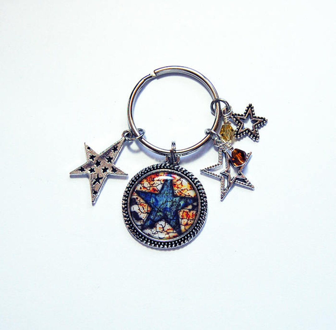 Star Keychain, Star Keyring, Gift Under 20, Stocking Stuffer, Star ...