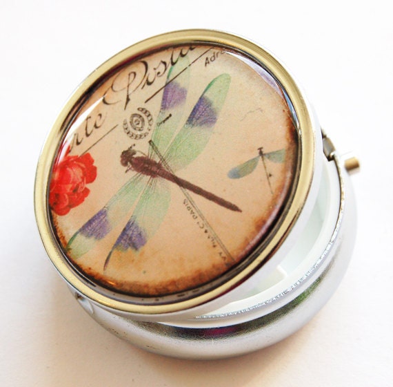 Dragonfly Pill Case Pill Case Pill Container Floral | Etsy