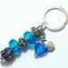 Rhinestone Keychain, Keychain for Women, Beaded Keychain, Blue Green ...