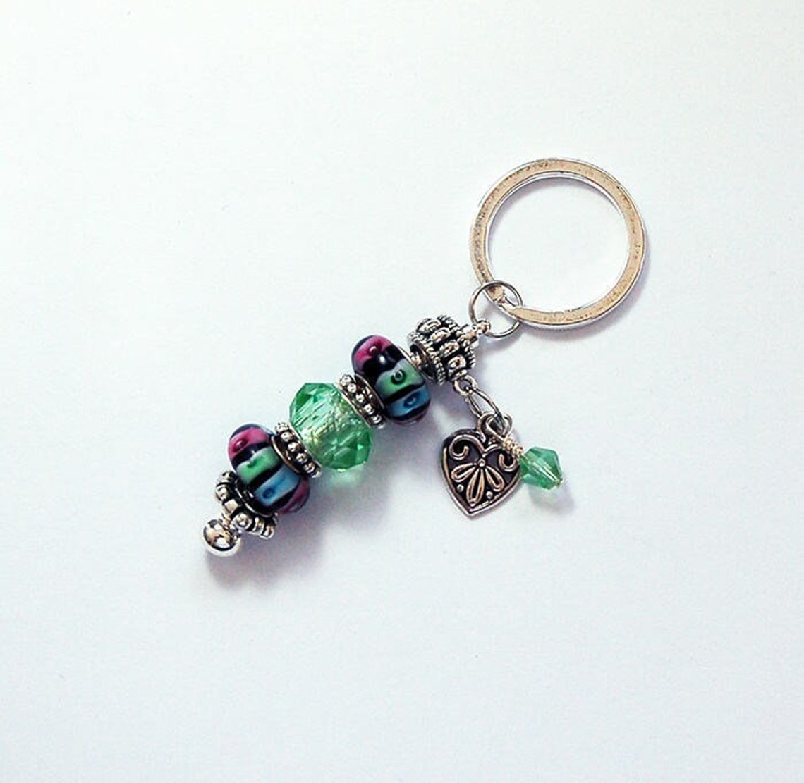 Glass Bead Keyring Keychain for Women Glass Keychain Beaded - Etsy