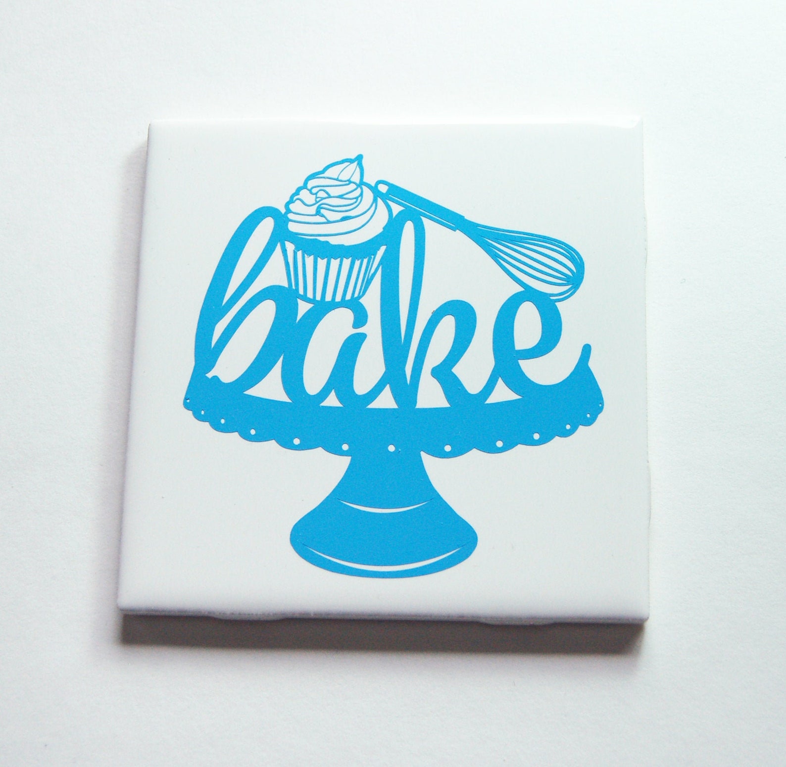Bake Cupcake Sign, Cute Kitchen Sign, Wall Plaque in Blue & White, Gift ...