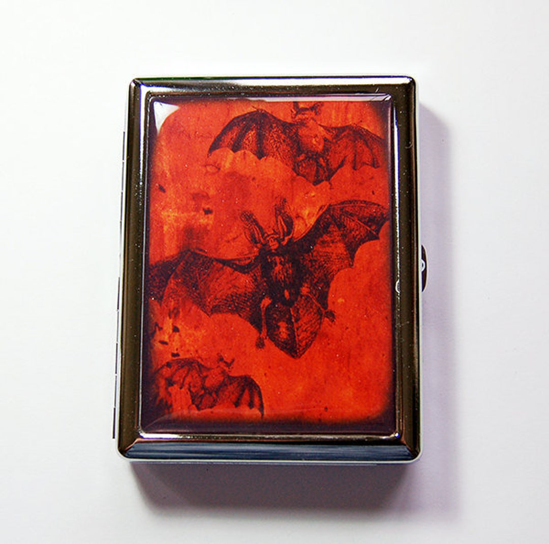 Cigarette Case, Bats, Metal Cigarette Box, Cigarette Box, Case for Pot ...