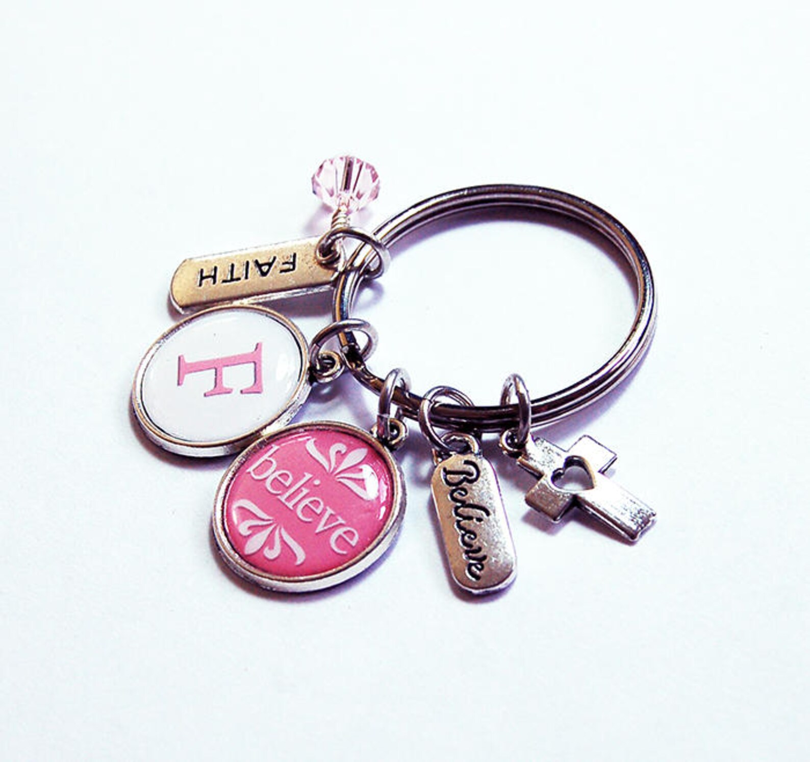 Believe Keychain Faith Keyring Monogram Keychain - Etsy Canada