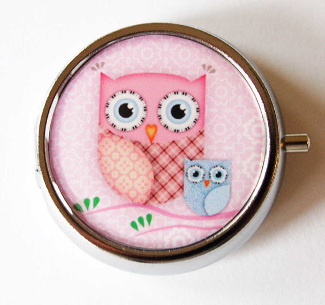 Owl Pill Box Pill Case Pill Container Pink Case Gift for - Etsy