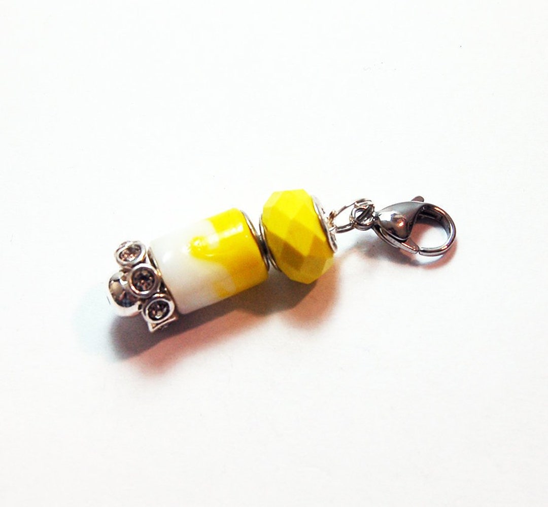 Beaded Zipper Pull Charm in Yellow and in Green, Cute Purse Zipper ...