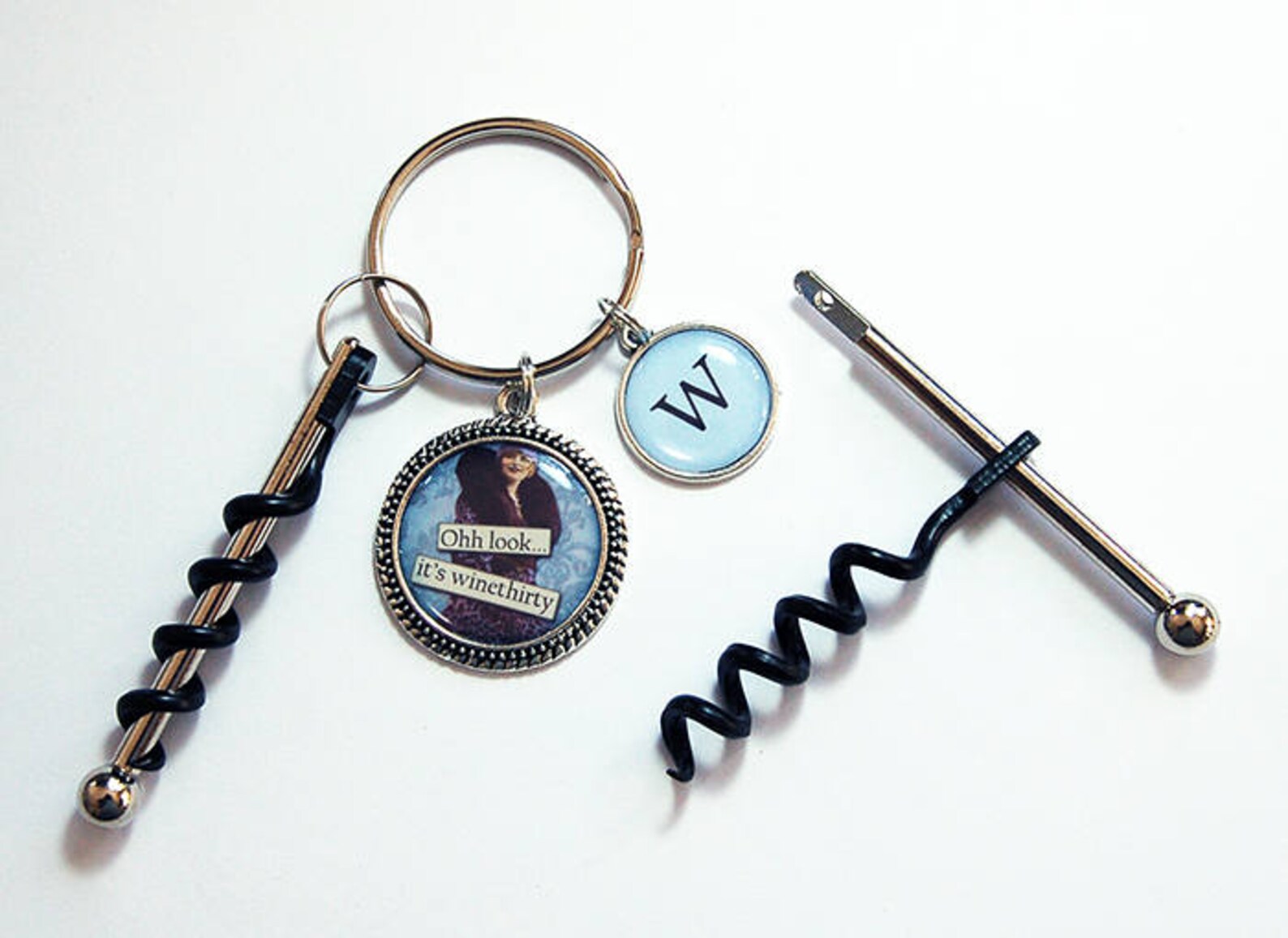 Travel Corkscrew Gift for Her Monogram Keyring Corkscrew - Etsy