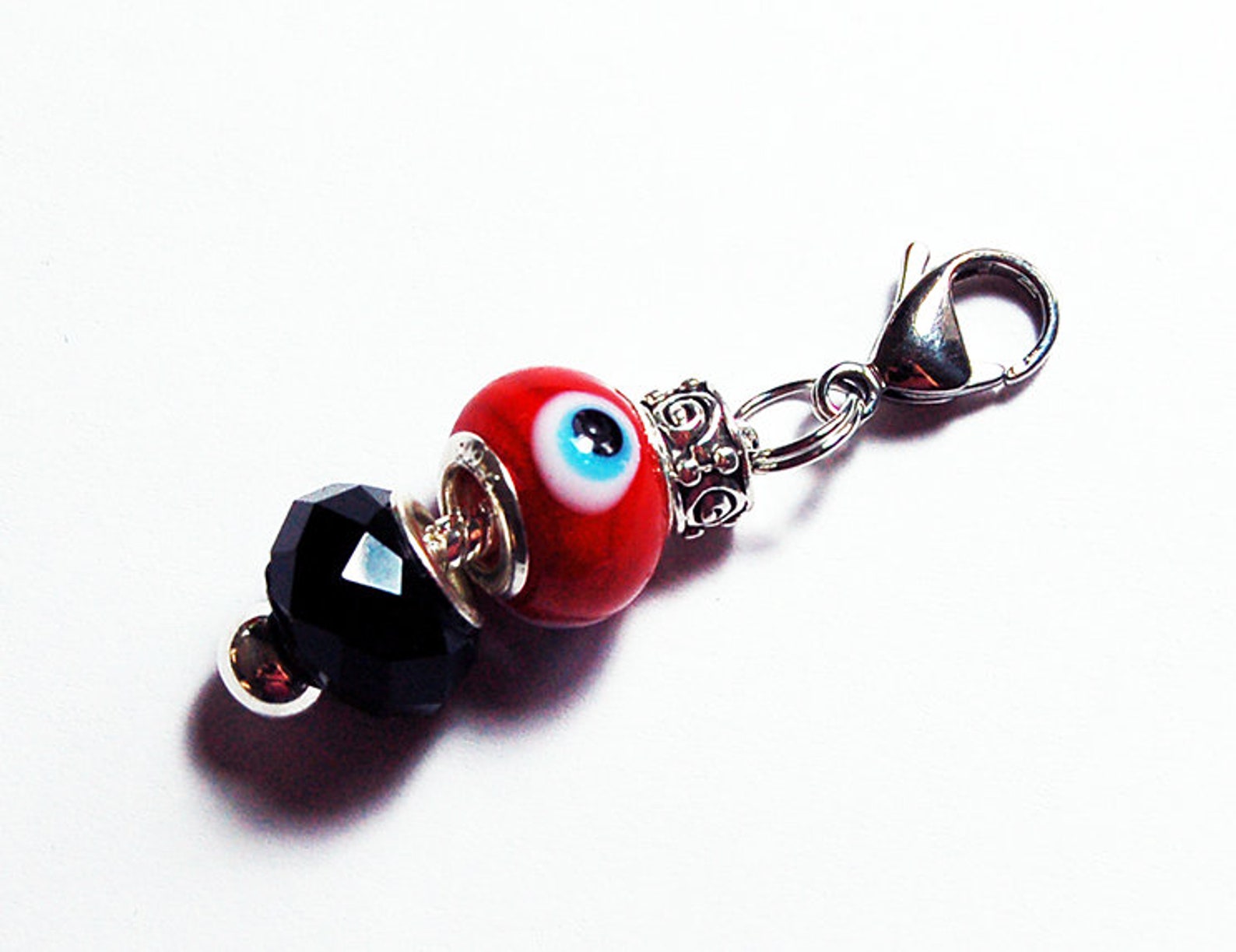 Evil Eye Zipper Pull Charm in Red and Black Cute Bead Zipper - Etsy