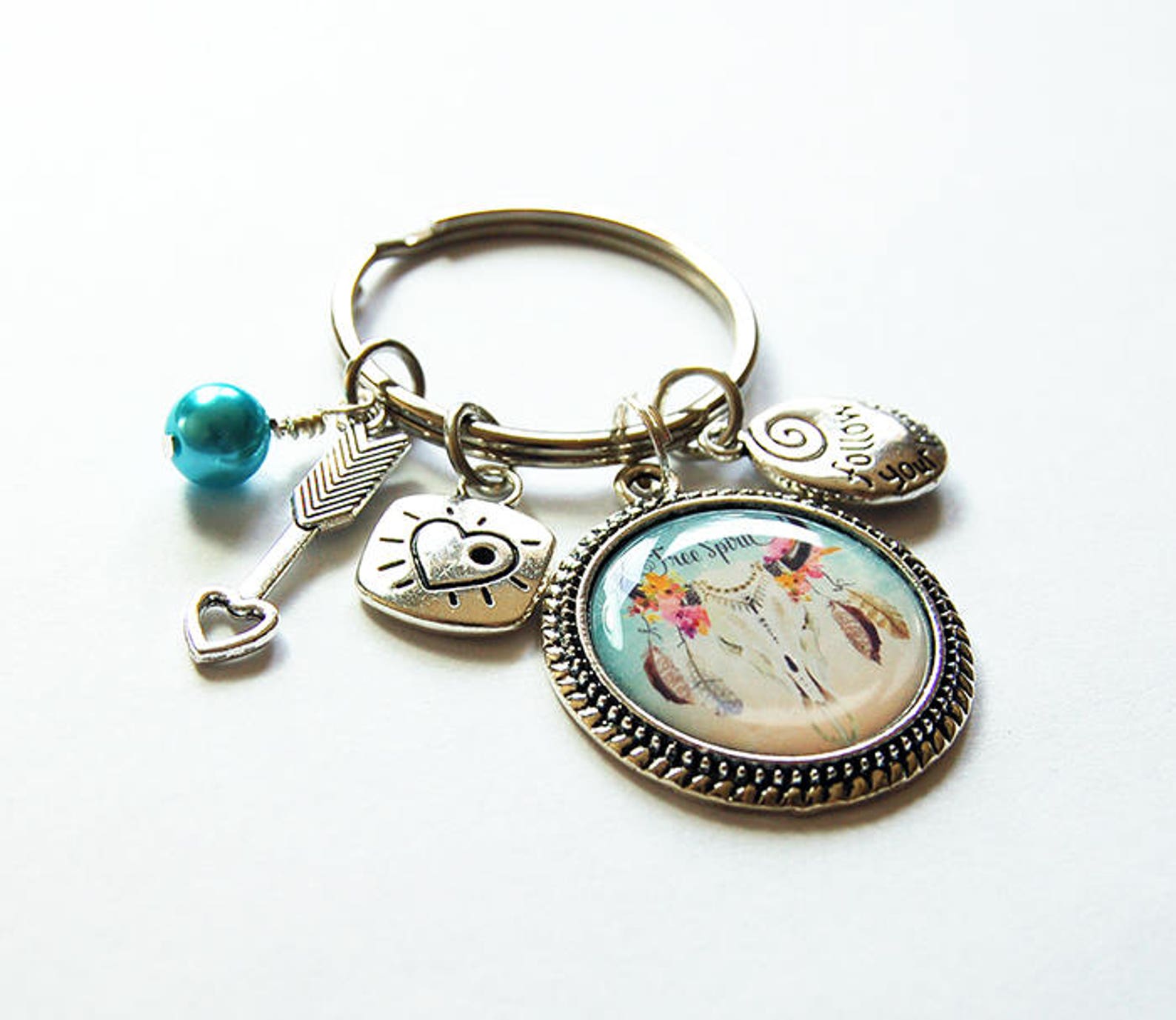 Free Spirit Keychain Keyring Boho Stocking Stuffer Gift - Etsy