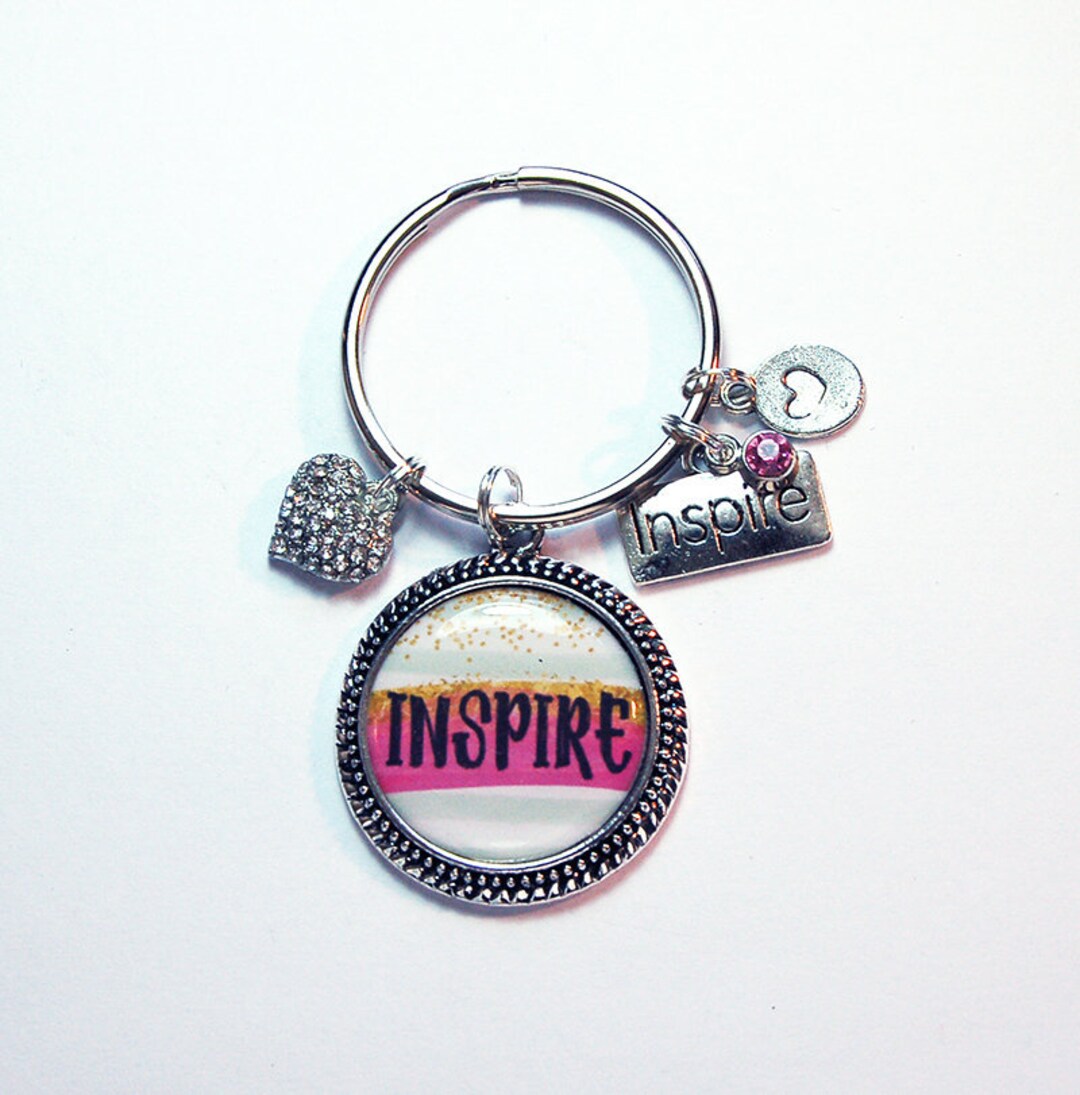 Inspire Keyring With Charms, Pretty Keychain, Inspirational Keychain ...