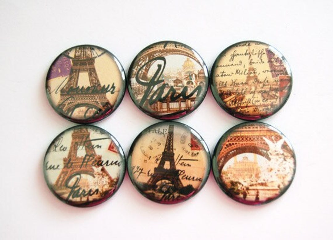 Paris Magnets, Travel Magnets, Eiffel Tower Magnets, Button Magnets ...