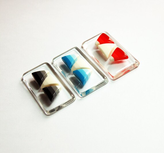 Brightly Colored Glass Magnets Triangle Resin and Glass Multi - Etsy