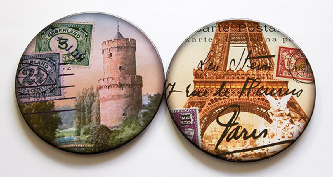 Set of Coasters Travel Coasters Hostess Gift Coasters | Etsy