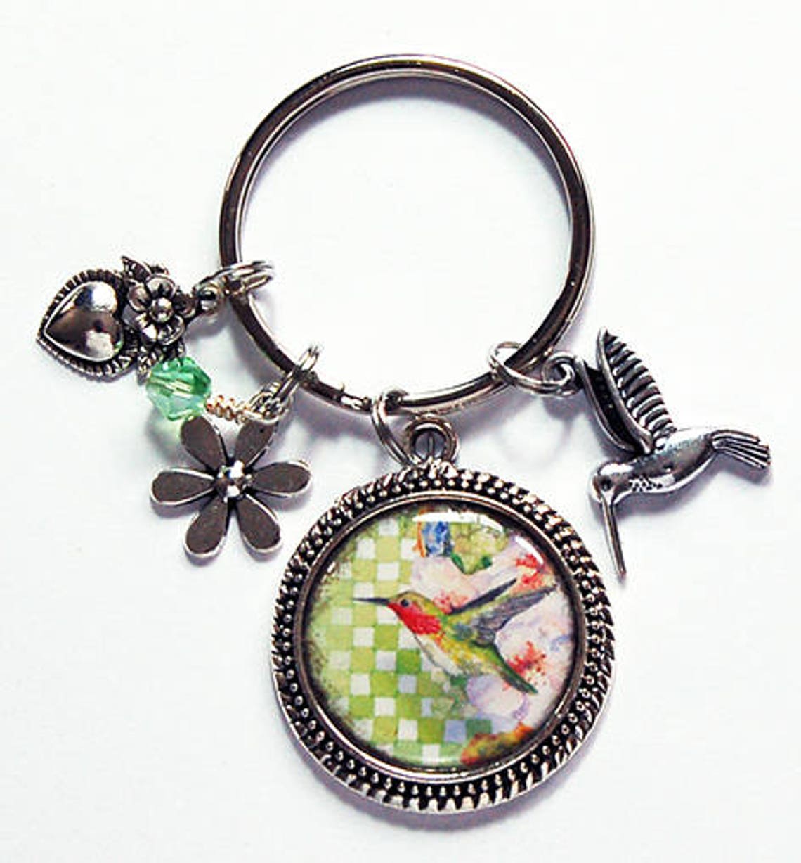 Hummingbird Keychain Cute Keychain Bird Keyring Green | Etsy