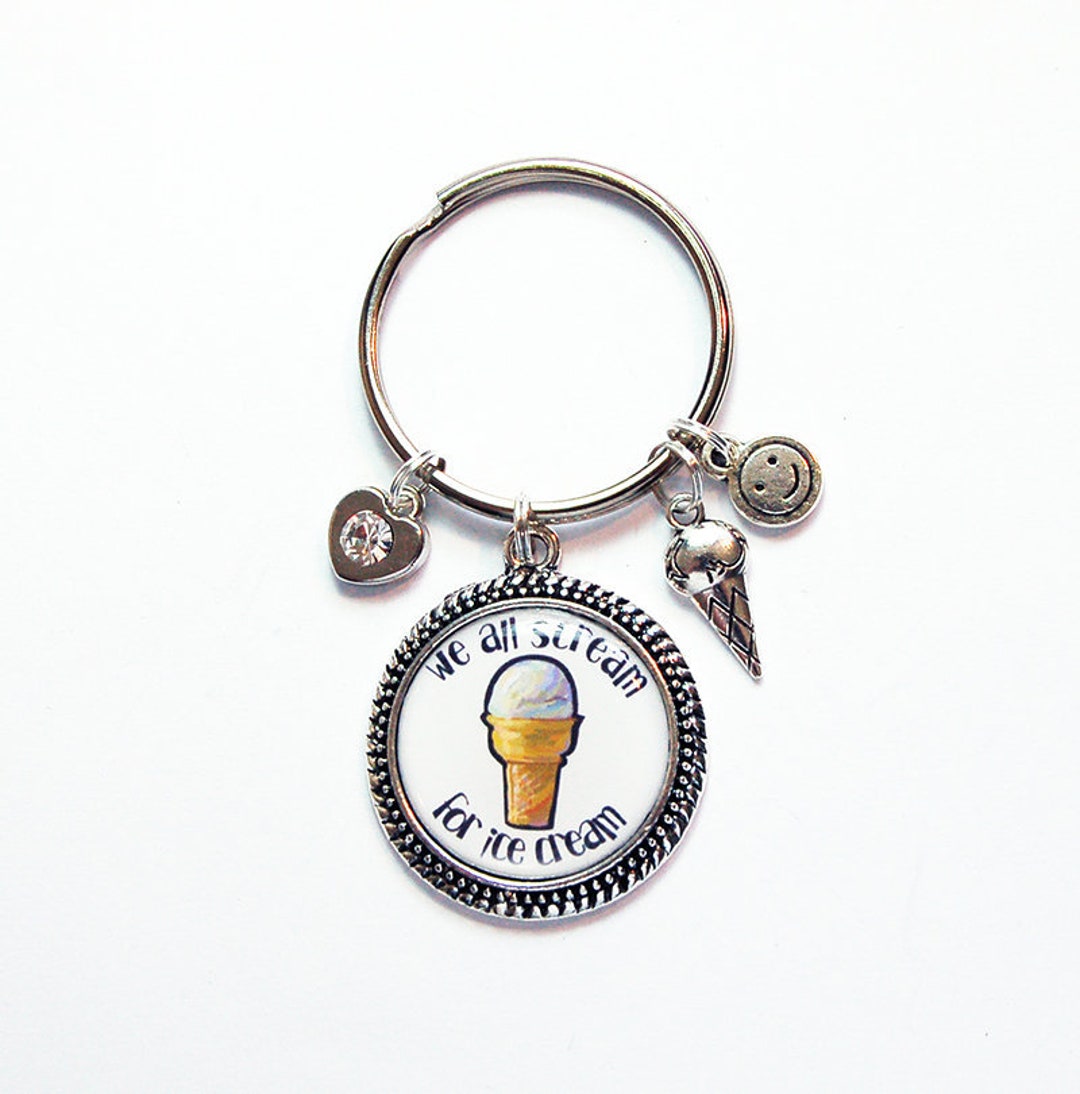 We All Scream for Ice Cream Keyring, Keychain With Charms, Ice Cream ...