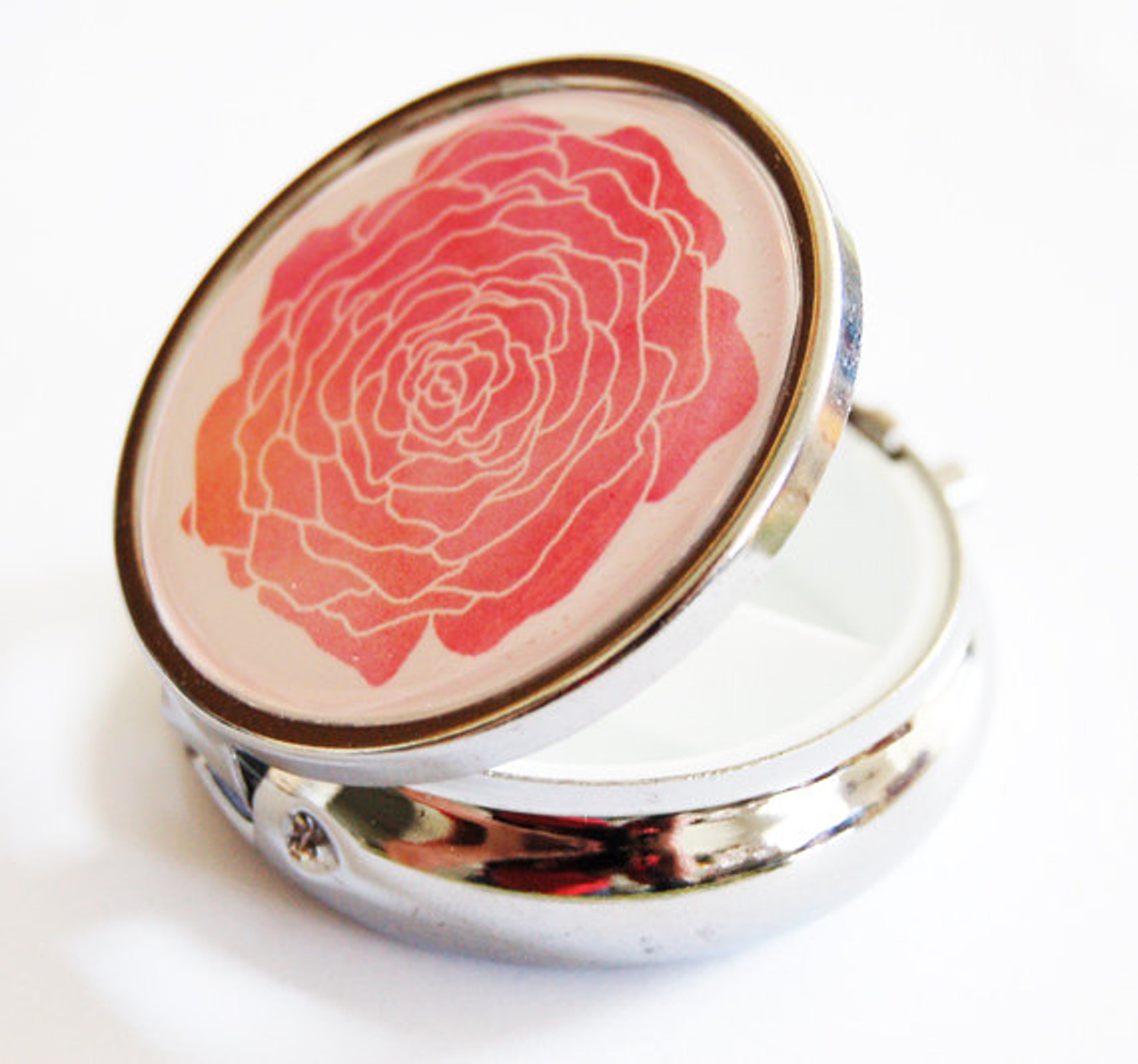Rose Pill Box Pill Case Pill Container Floral Gift for - Etsy