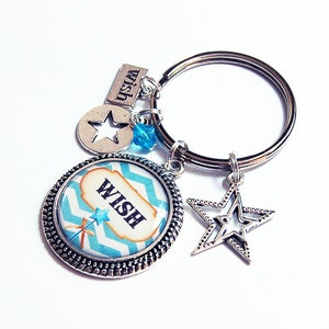 Wish Keychain, Star Keyring, Keychain With Charms, Wish Upon a Star ...