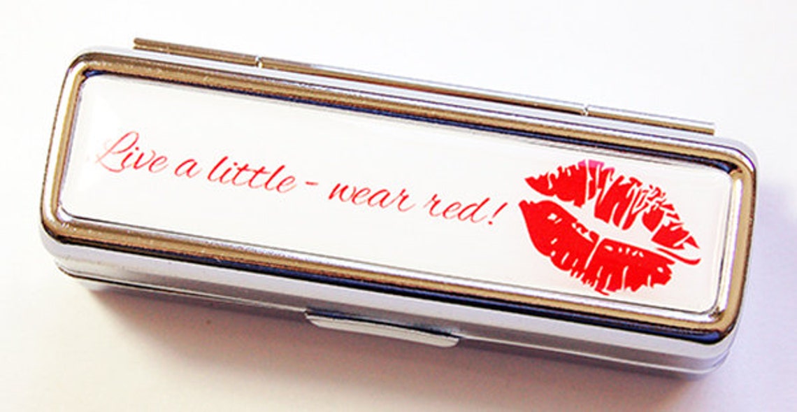 Lipstick Case, Lipbalm Case, Live a Little Wear Red, Lipstick Holder ...