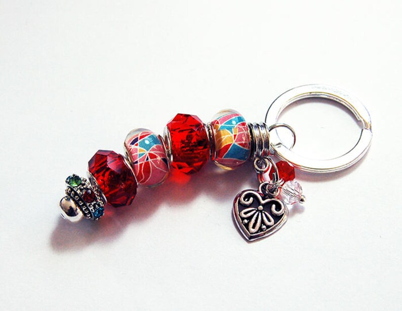 Red Keychain, Cute Keyring, Keychain for Her, Keyring for Her, Stocking ...