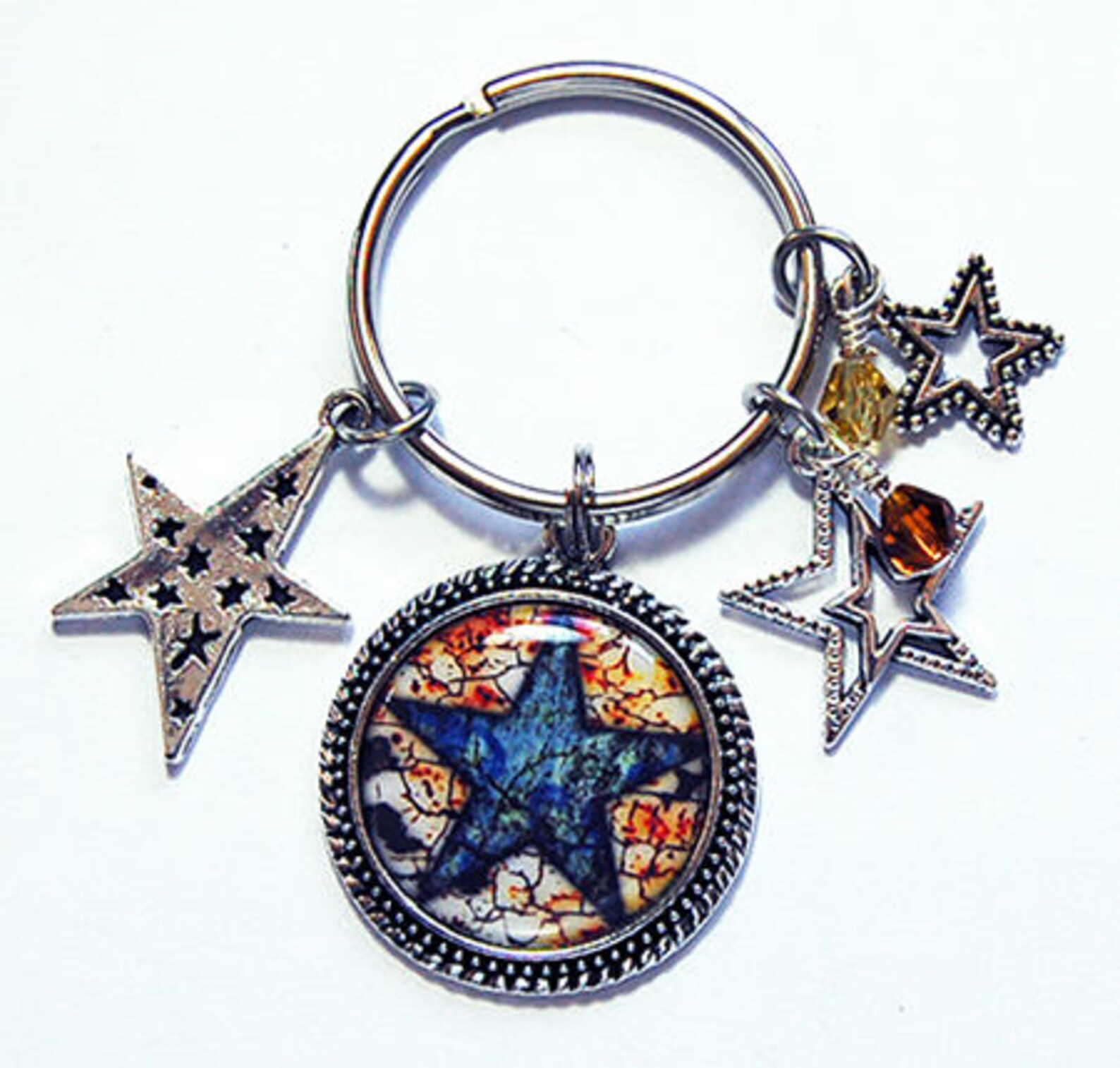 Star Keychain Star Keyring Gift Under 20 Stocking Stuffer | Etsy