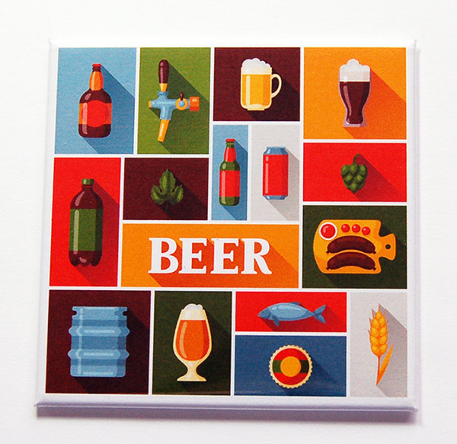 Beer Magnet, Gift for Him, Beer Lover, Fridge Magnet, Stocking Stuffer ...