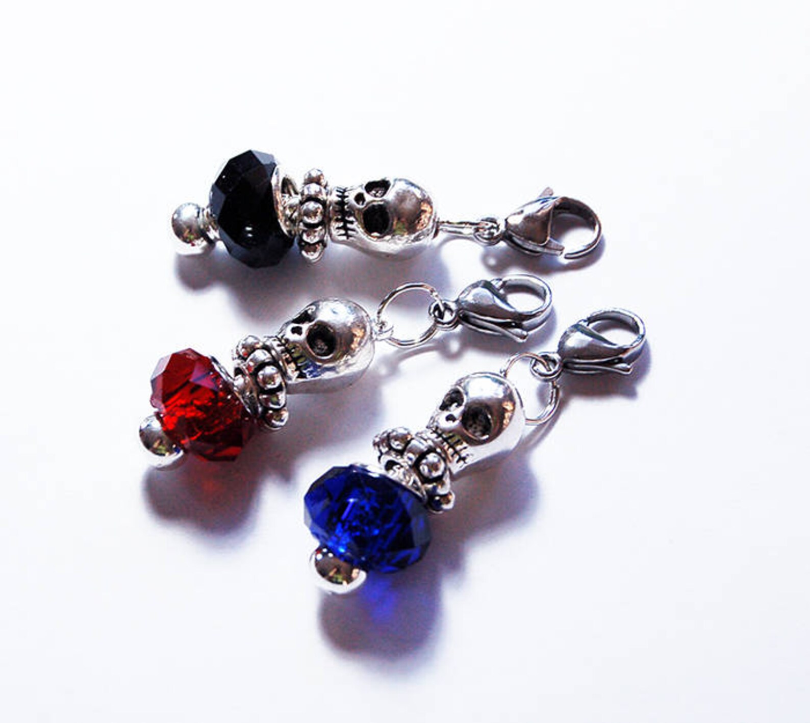 Skull Zipper Pull, Skull Zipper Charm, Backpack Charm, Stocking Stuffer ...