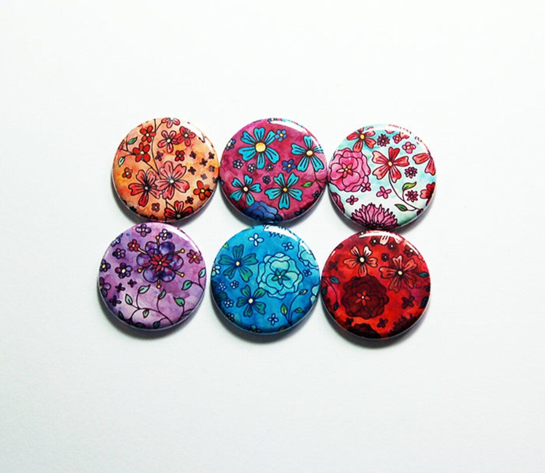 Flower Magnet Set, Set of 6 Floral Magnets, Gift for Her 8211 - Etsy