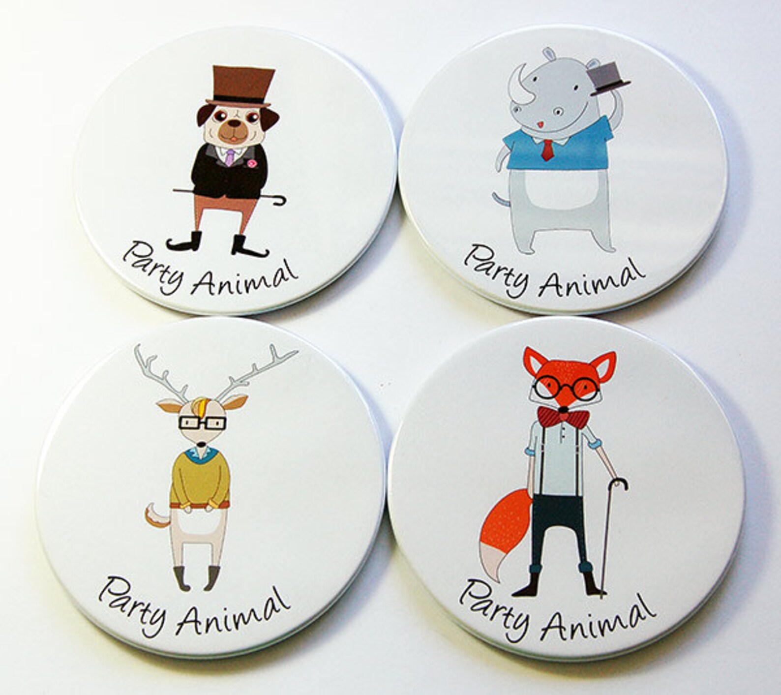 Funny Coasters Party Animal Coaster Drink Coasters - Etsy