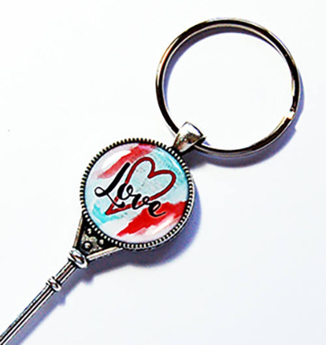 Love Keychain, Keyring, Love Key Ring, Gift Under 10, Keychain, Large ...
