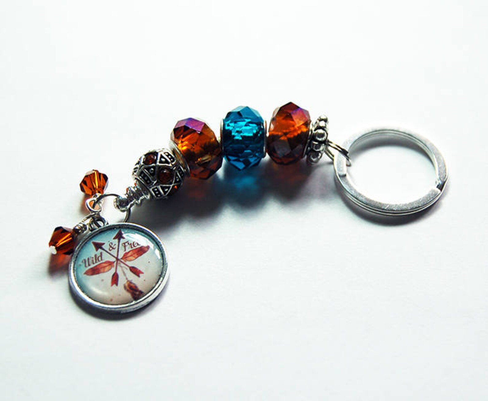 Wild & Free Keyring Glass Bead Keychain Gift for Her - Etsy